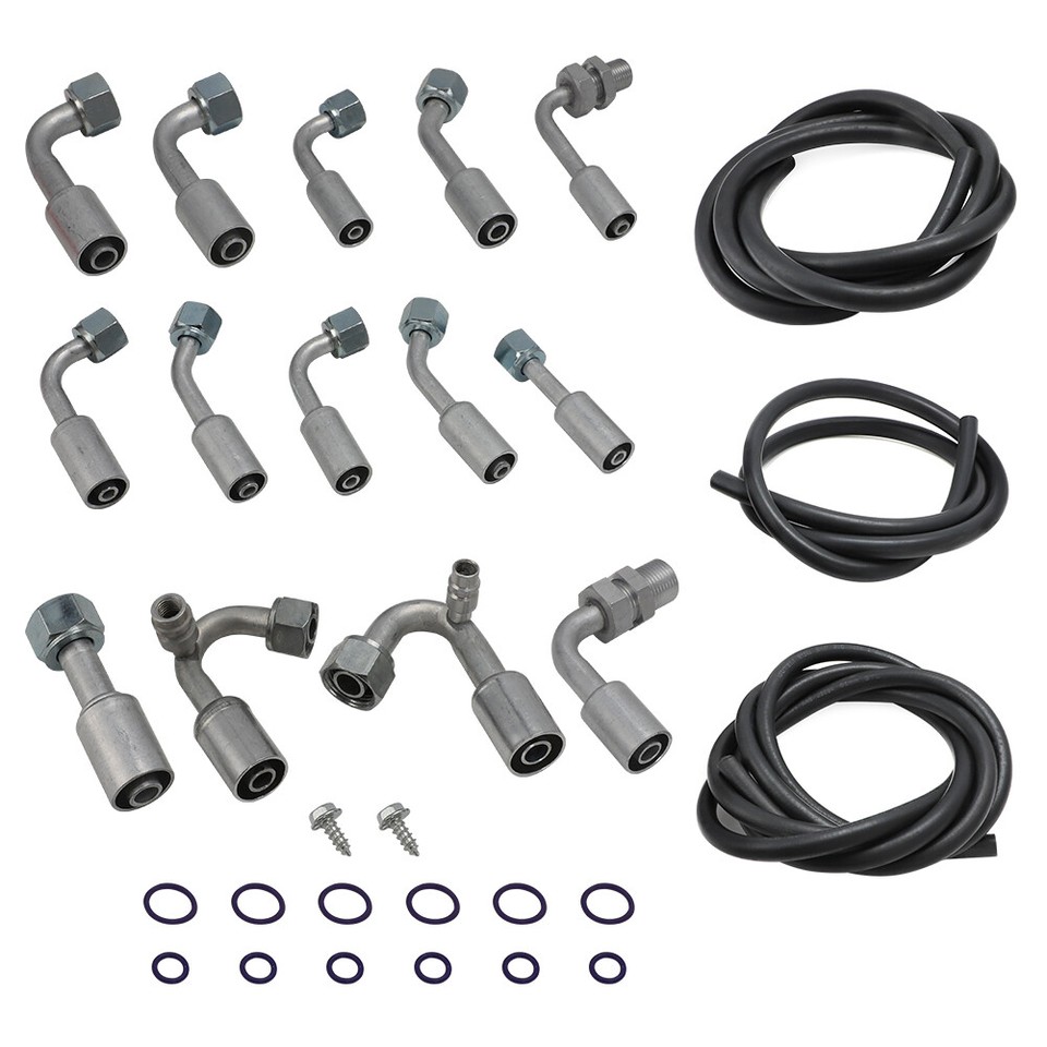 Universal A/C Air Conditioning Ext Length Hoses & Fittings & O-rings ...