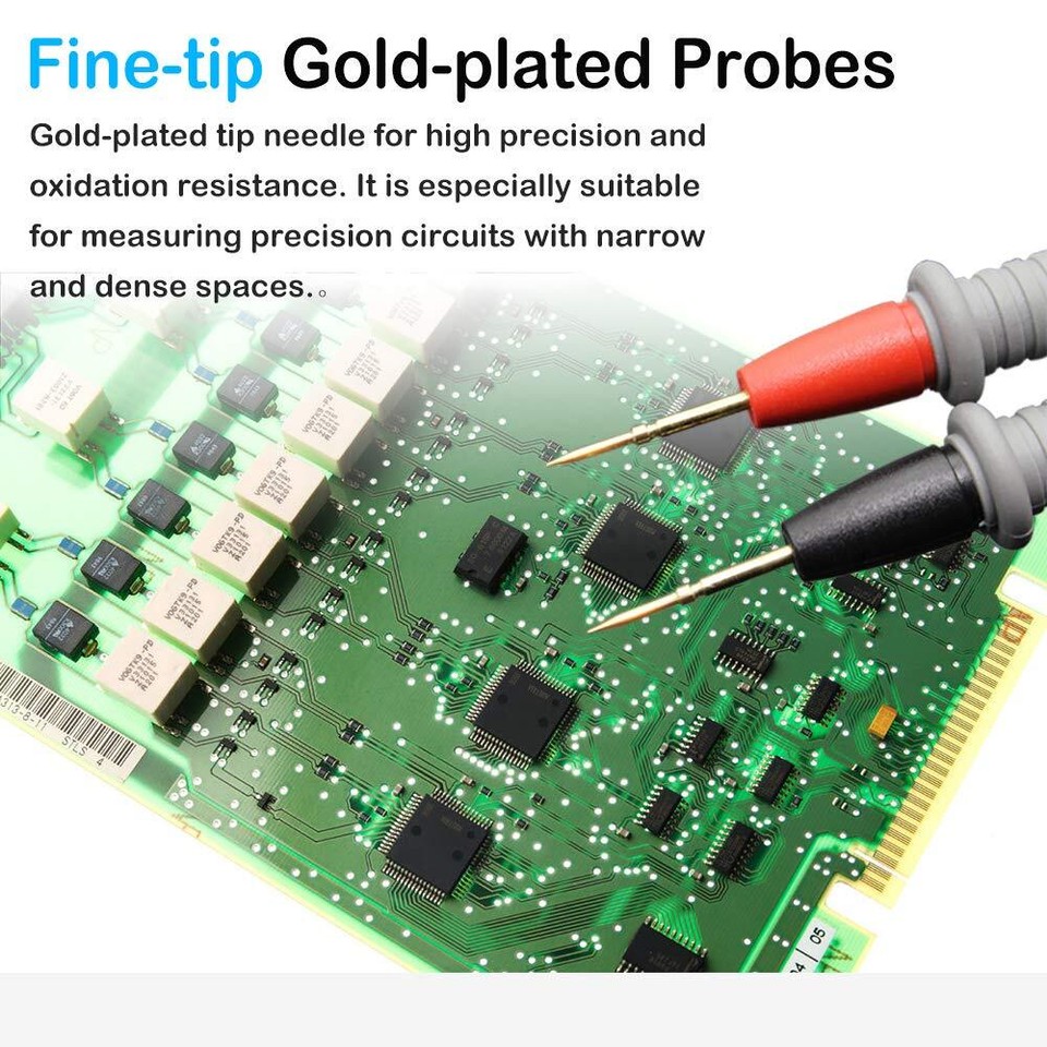 Multimeter Test Leads Kit with Alligator Clips and Plunger Test Wire ...