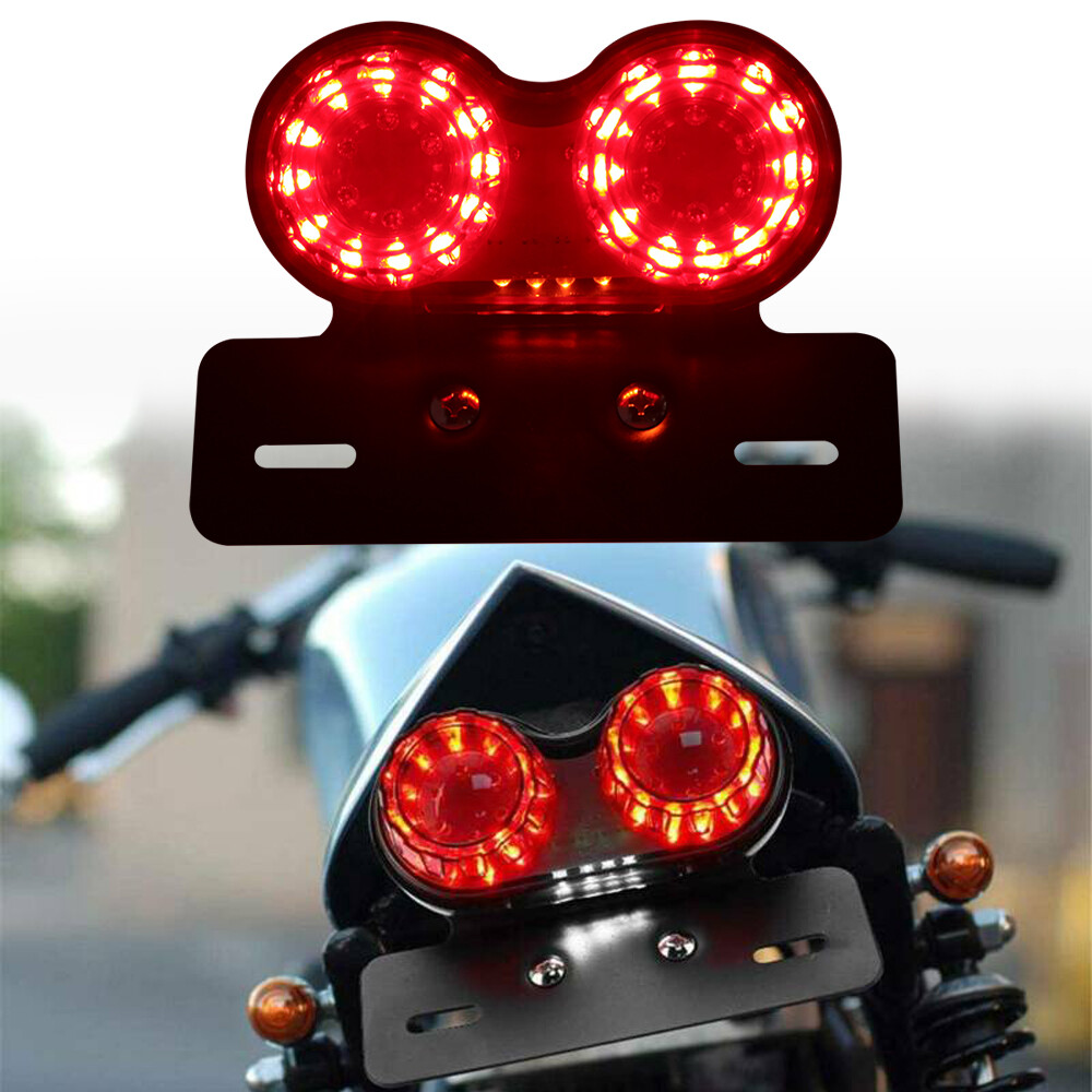 Motorcycle Integrated LED Tail Light Dual Turn Signal Brake License ...