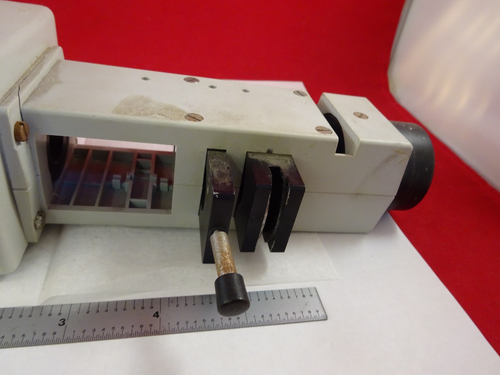 FOR PARTS MICROSCOPE LEITZ GERMANY VERTICAL ILLUMINATOR OPTICS AS IS ...