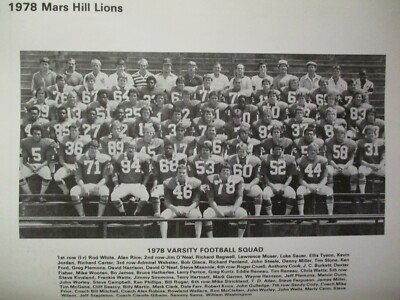 1978 Mars Hill Football Program 27 Signed W Claude Hoot Gibson Bill