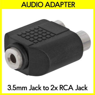 3.5mm Jack to 2 RCA Jack Splitter Dual RCA to AUX Stereo Adapter Audio ...
