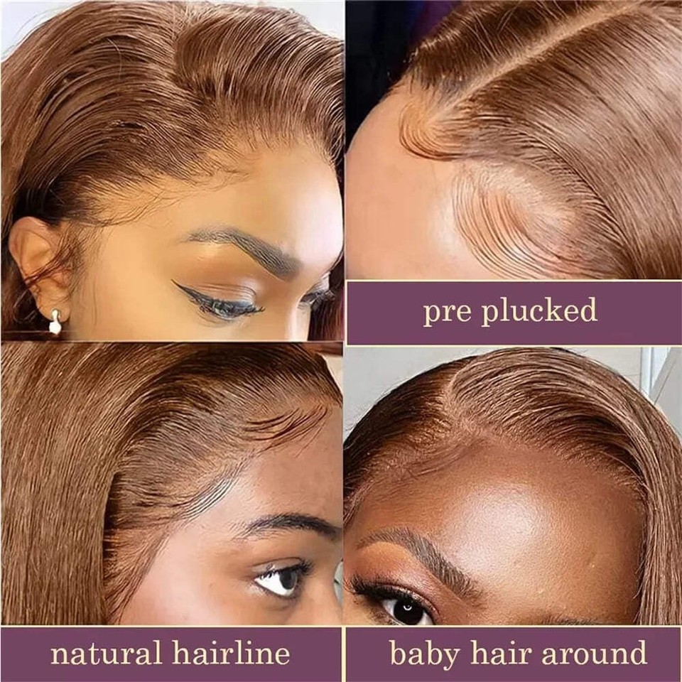 Chocolate Brown Short Bob HD Lace Front Wig | eBay