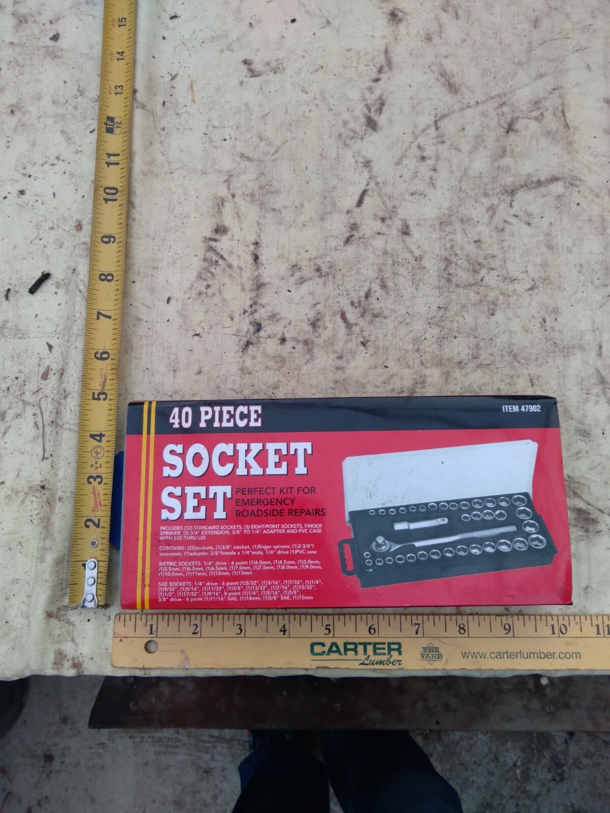 Pittsburgh 40 PC Socket Set 3/8" Ratchet Wrench SAE & Metric Item 47902 ...