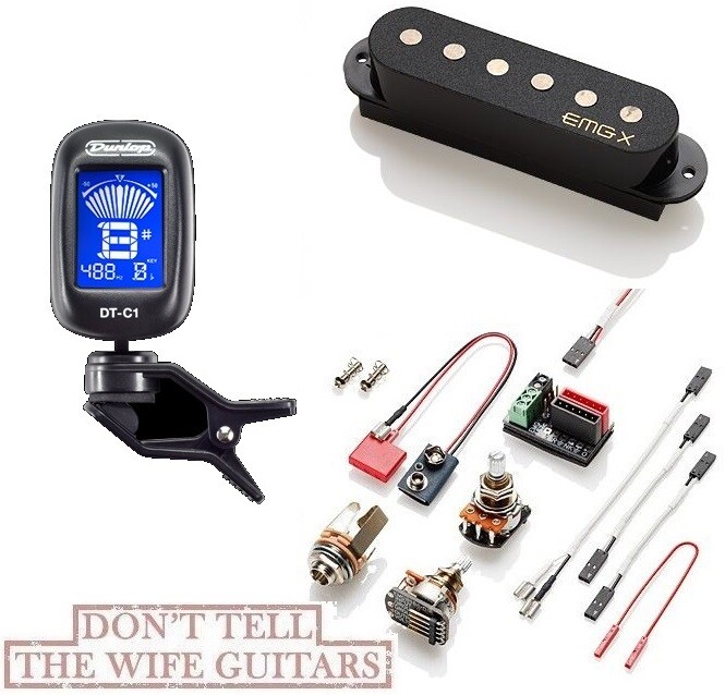 EMG SAVX BLACK ACTIVE SINGLE COIL STRAT GUITAR PICKUP POTS & WIRING ...