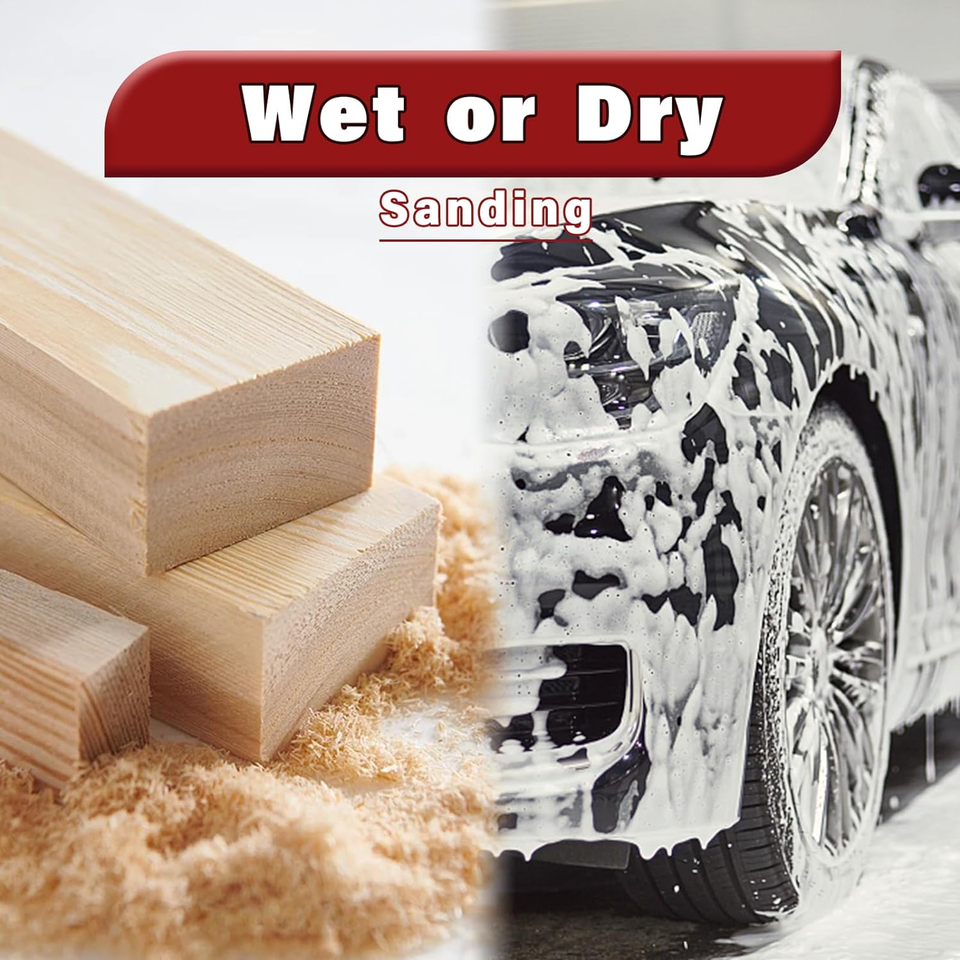 Sanding Block Kit 7PC with Tearblock and Sandpaper - Wet or Dry Auto ...