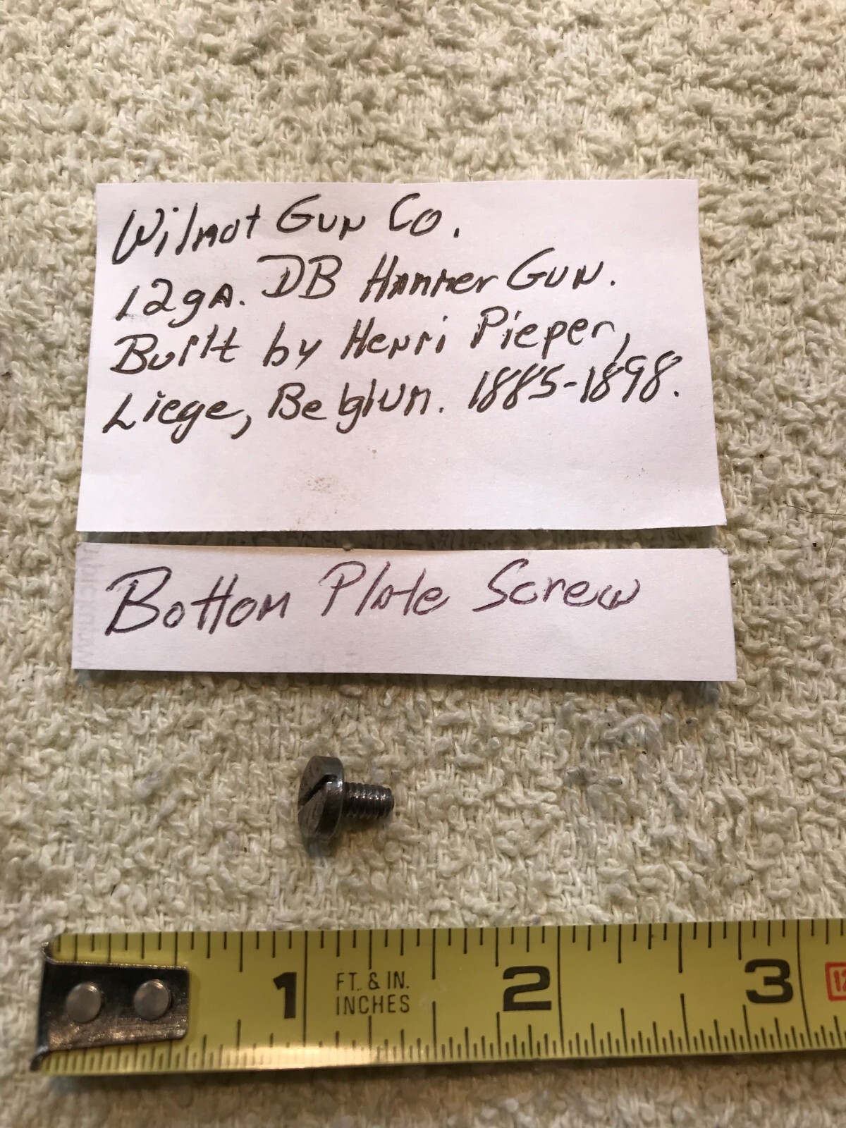 Wilmot Gun Co. (H. Pieper) Hammer DB, 12 ga, Bottom Plate Screw | eBay