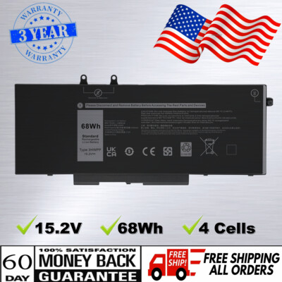 3HWPP Battery For Dell Latitude 14 5401 5411 15 5501 5511 Precision ...