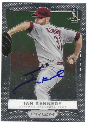 IAN KENNEDY SIGNED 2012 PRIZM BASEBALL AUTOGRAPHED CARD ARIZONA ...