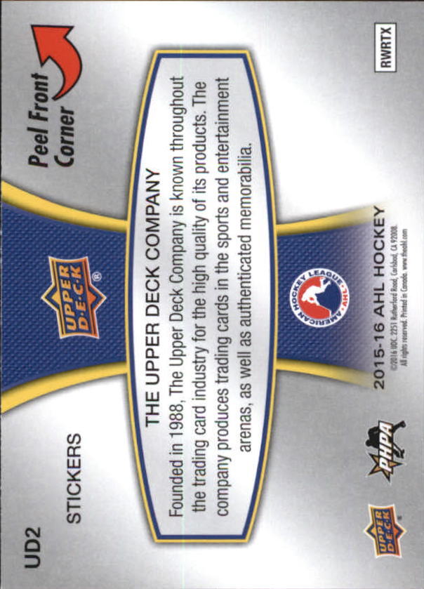 2015-16 Upper Deck AHL Upper Deck Logo Stickers #UD2 Upper Deck Logo ...