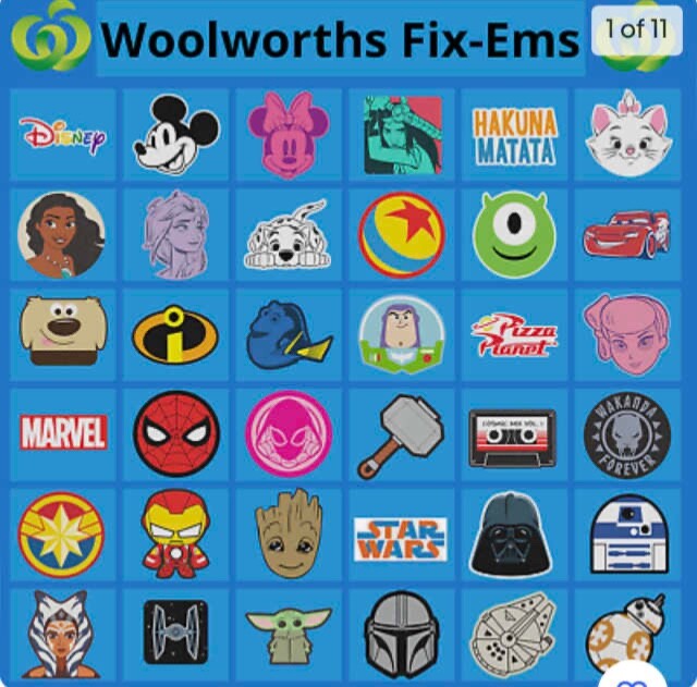 Disney x Woolworths FIX-EMS-Woolies sticker sticky patch badge (NEW ...