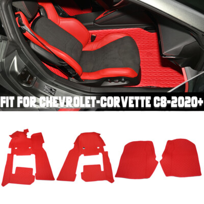4PCS Full Floor Mat Floor Pad Carpet Accessories for Corvette C8 Coupe ...