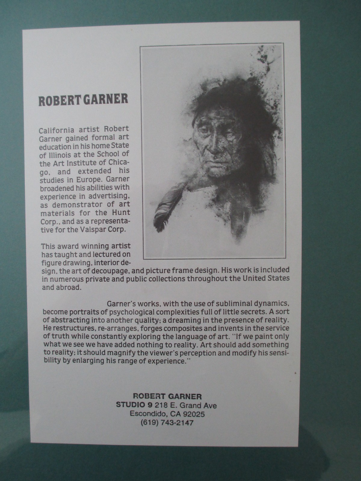 Signed Robert Garner Native American Dream Keeper Portrait 611A | eBay