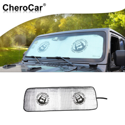 Front Windshield Sunshade Window Sun Shade Foldable For Jeep Wrangler ...