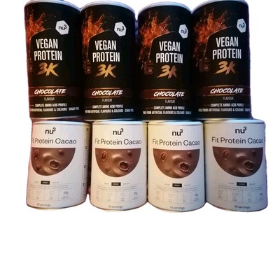 Nu3 PROTEIN PAKET BUNDLE 8 TEILE VEGAN 3K PROTEIN KAKAO KURZES MHD NEU ...
