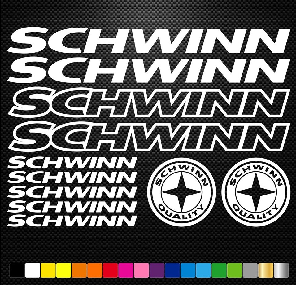 FITS Schwinn Vinyl Stickers Sheet Bike Frame Cycle Cycling Bicycle Mtb ...