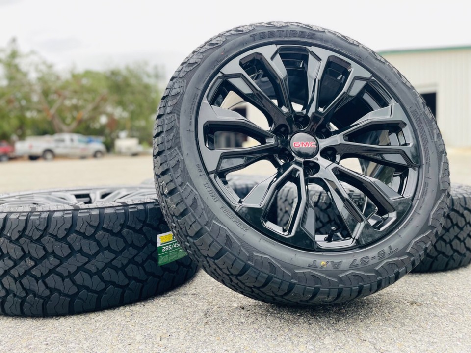 22" Black Chevy Silverado Trail Boss Wheels Rims Tires Factory Style ...