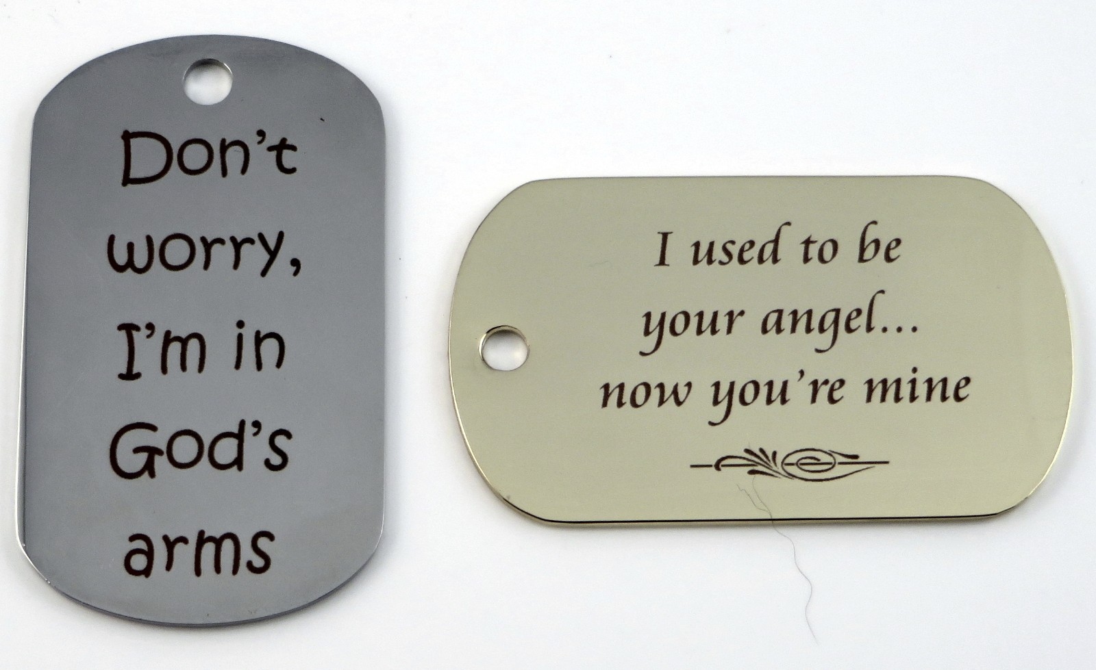 Angel Wings Memorial Tag - Free Custom Engraving | eBay