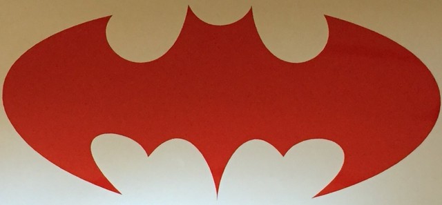 Classic Batmobile Batman 6" x 12.3" Set 2 RED Vinyl DECAL Car Door Logo ...