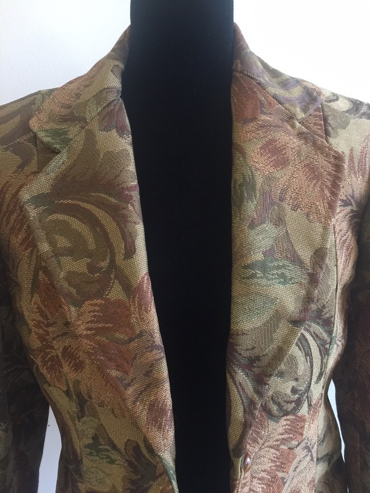 Tapestry Jacket Blazer Women’s 8 10 Heavy Weight Fabric Lined Custom ...