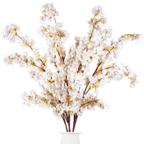 Artificial Cherry Blossom Branches Faux Cherry Flowers 39 Inch Peach ...