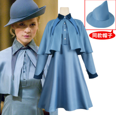 Beauxbatons Academy of Magic Fleur Cosplay Costume Famale Cloak Dress ...