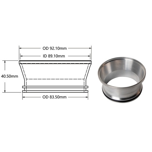 Transition Weld Ferrule With O-Ring T6063 HD Clamp Size: 3.00" Tube O.D ...