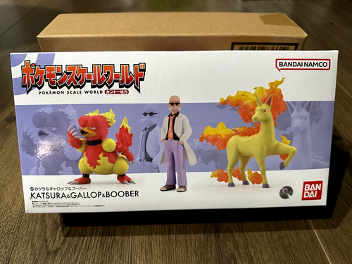 BANDAI Pokemon Scale World Katsura Blaine & Rapidash & Magmar Figure ...