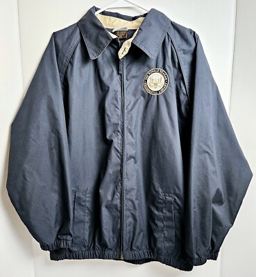 Ronald Reagan Jacket Mens Navy Blue Presidential Library Size S/P | eBay