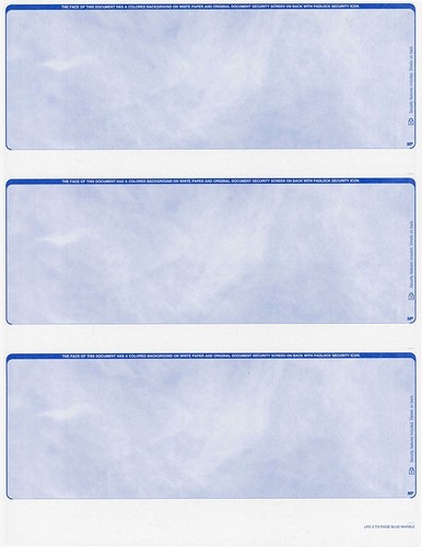 300 checks Blank Security Check Stock Paper - 3 Per Page - (Marble Blue ...