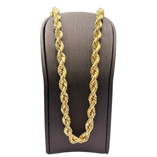 9ct 9k Yellow Gold Rope Link Chain Necklace 74.62 Grams 61cm 6.5mm Wide ...