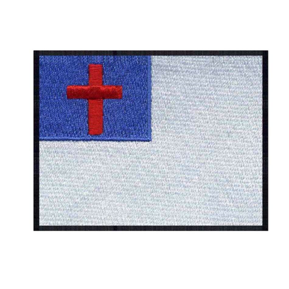 Christian Flag Religious Jesus Christ Embroidered Patch - Iron On/Sew ...