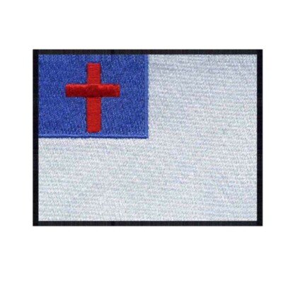 Christian Flag Religious Jesus Christ Embroidered Patch - Iron On/Sew ...