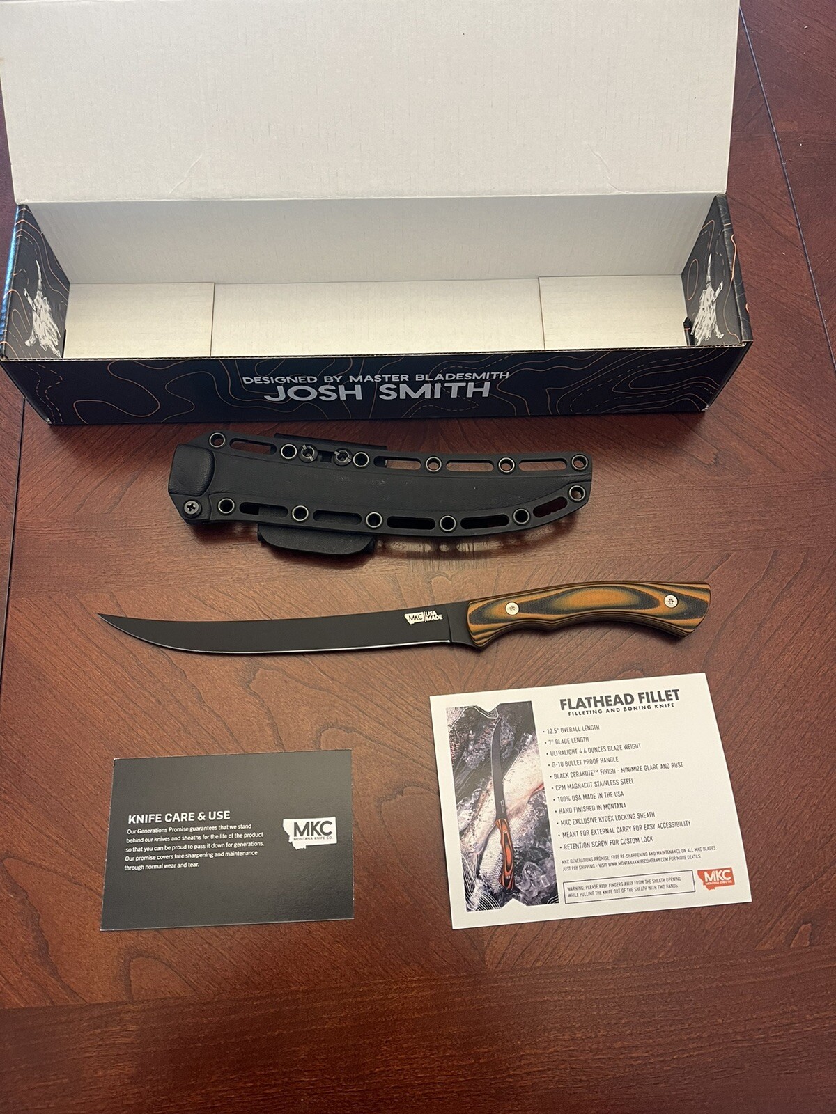 Montana Knife Company MKC Flathead Fillet Magnacut Knife Cerakote ...