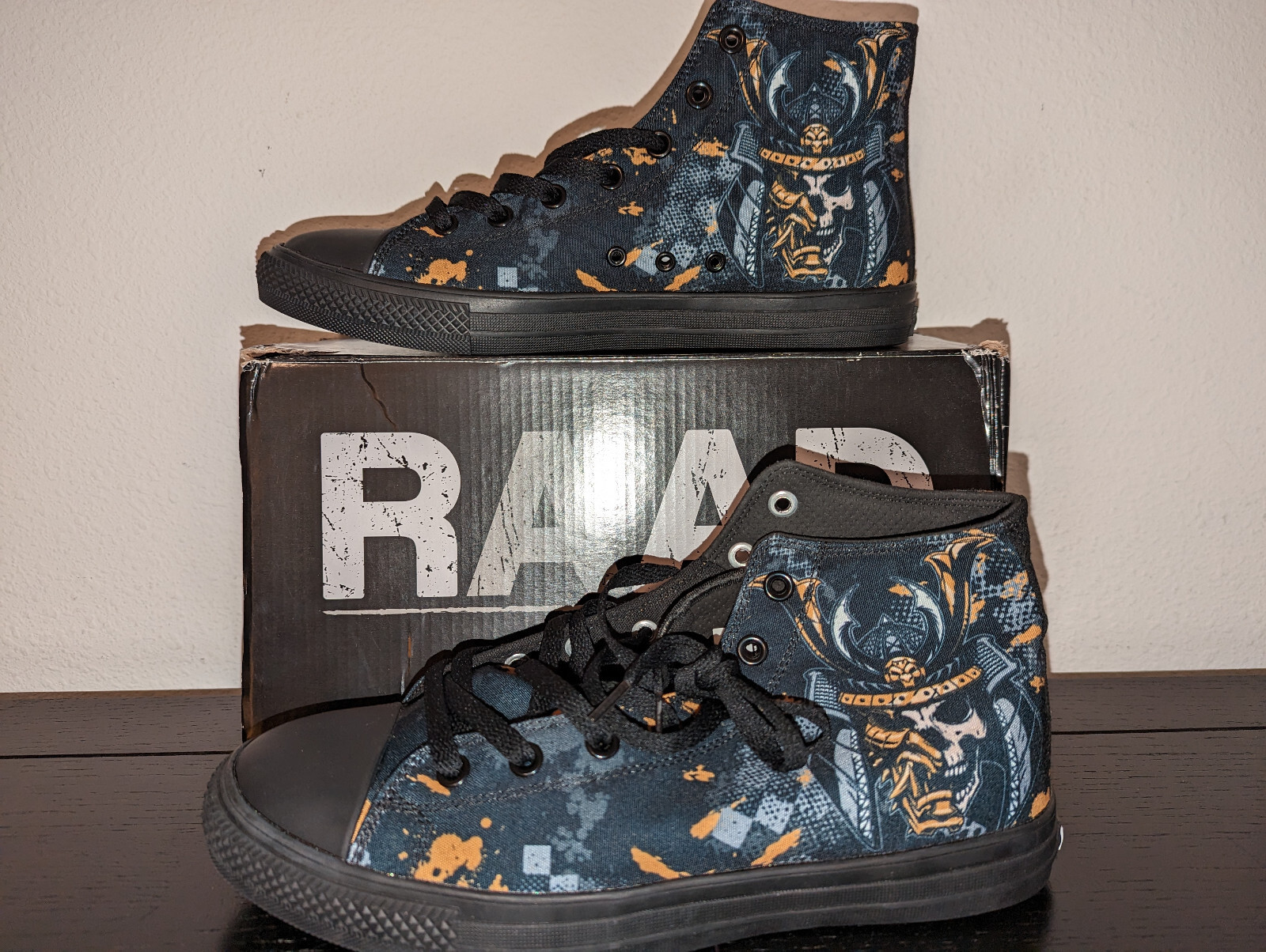 RAAD Shop Men's Size US 10.5 High Top Sneakers Black Canvas Samurai ...