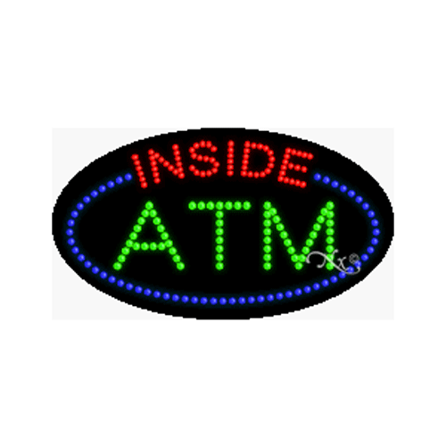 ATM Inside LED Neon Sign 27"L x 15"H #24417 | eBay