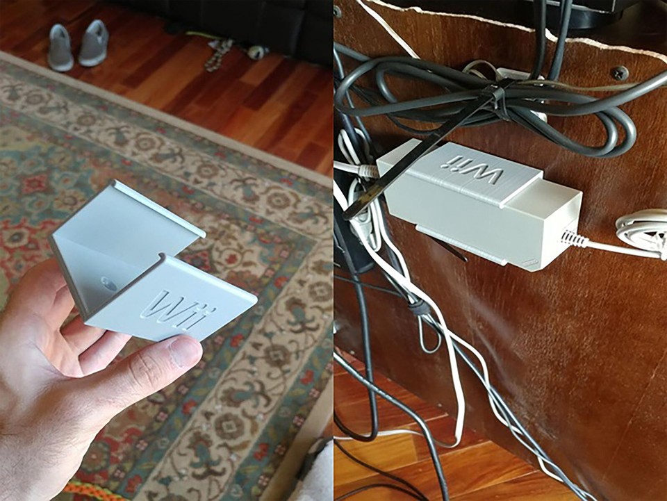 Nintendo Wii Power Brick Wall Mount Bracket Holder PSU AC Adapter Case ...