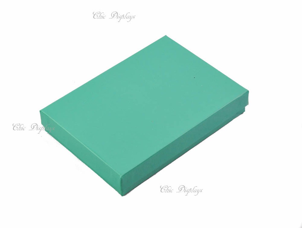 Teal Gift Boxes Glossy Teal Cotton Filled Jewelry Box for Jewelry 20~50 ...
