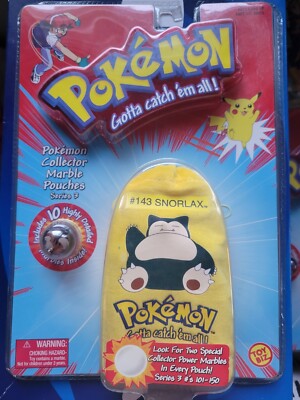 Vintage Pokemon Yellow collector marble pouch #143 Snorlax Unopened | eBay