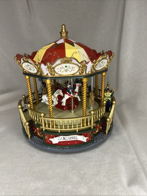 Holiday Time Musical Carousel Christmas Decor WORKING Goes Around Plays ...