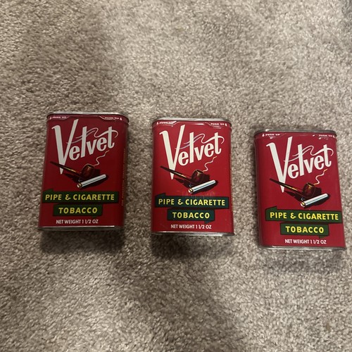 Vintage Velvet Pipe And Cigarette Tobacco Tin - LOT OF 3 | eBay