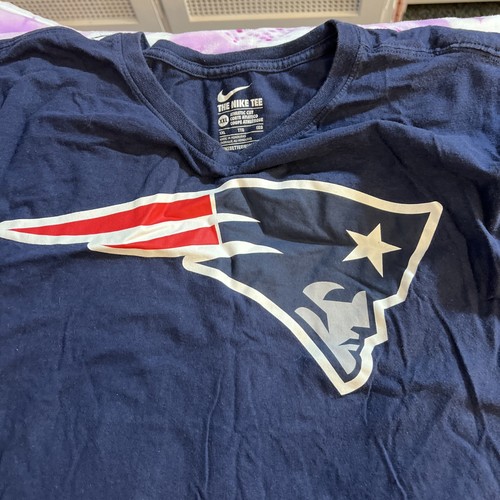NIKE Dri-Fit Adult Sz XXL Navy Blue NEW ENGLAND PATRIOTS Long-Sleeve ...