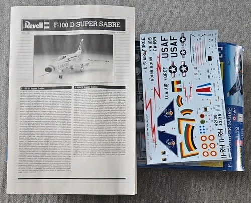 * New REVELL 1:72 AMERICAN F-100D SUPER SABRE FIGHTER JET MODEL KIT ...