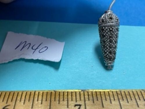 Sterling Silver and Marcasite Bead Finding - Barrel - M4 - 7x20 mm ...