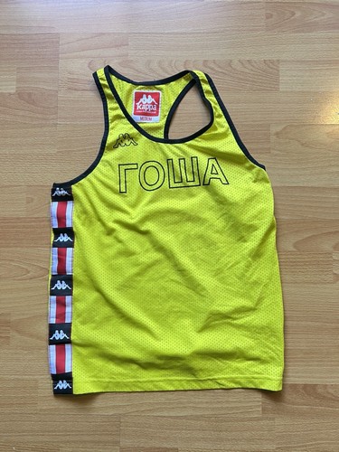 Gosha Rubchinskiy x Kappa Runway S/S 17 Mesh Tank Top Neon Yellow Size ...