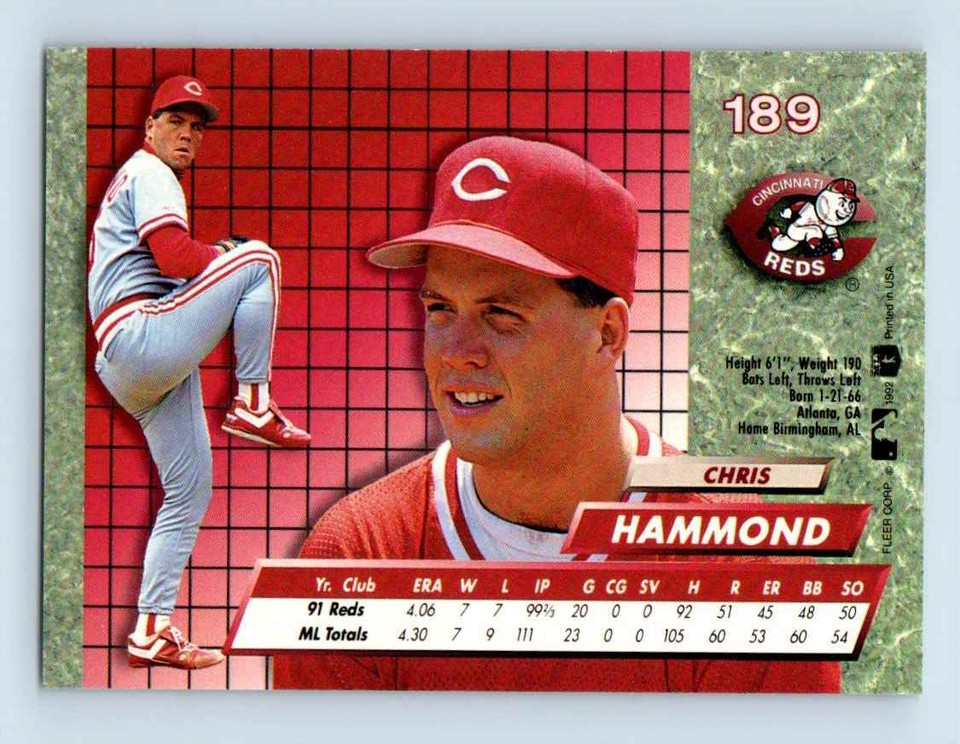 1992 Ultra Chris Hammond Cincinnati Reds #189 | eBay