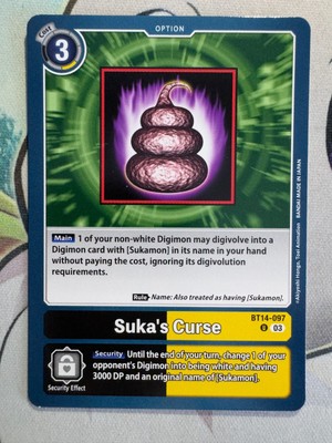 Suka's Curse Nonfoil Digimon TCG DGA602 | eBay
