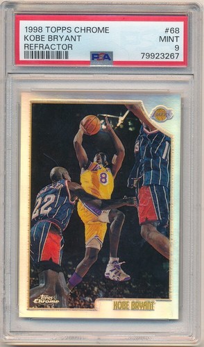 KOBE BRYANT 1998/99 TOPPS CHROME #68 REFRACTOR LOS ANGELES LAKERS SP ...