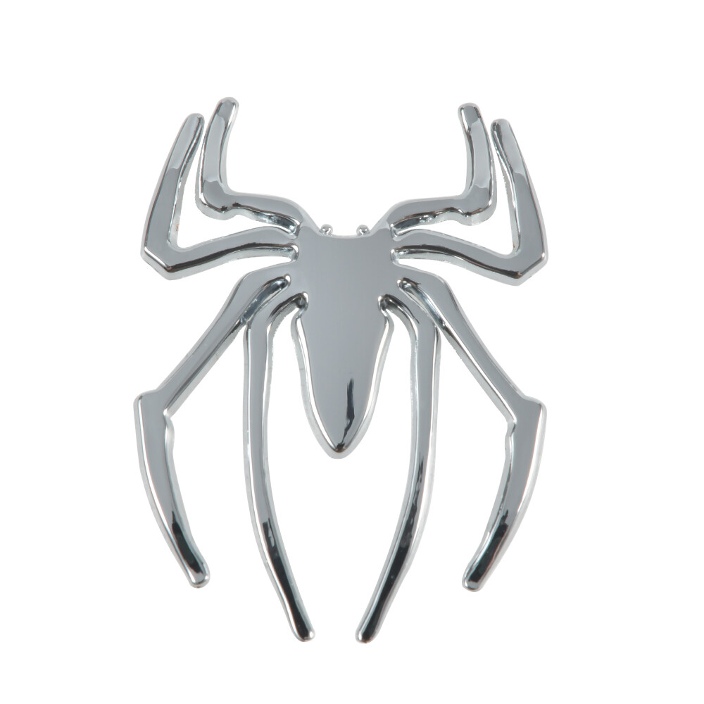 1x 3D Metal Spider Logo Silver Chrome Car Sticker Emblem Badge Decal ...