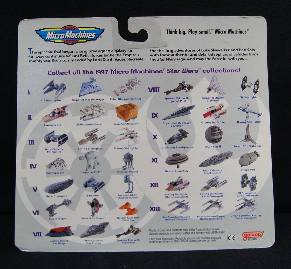 STAR WARS MICRO MACHINES #65860 III X-Wing, Darth Vader's Tie Fighter ...